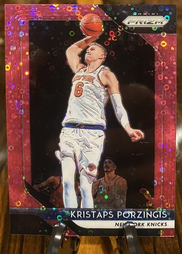 2018-19 Prizm Fast Break Pink Disco Refractor #267 Kristaps Porzingis ...