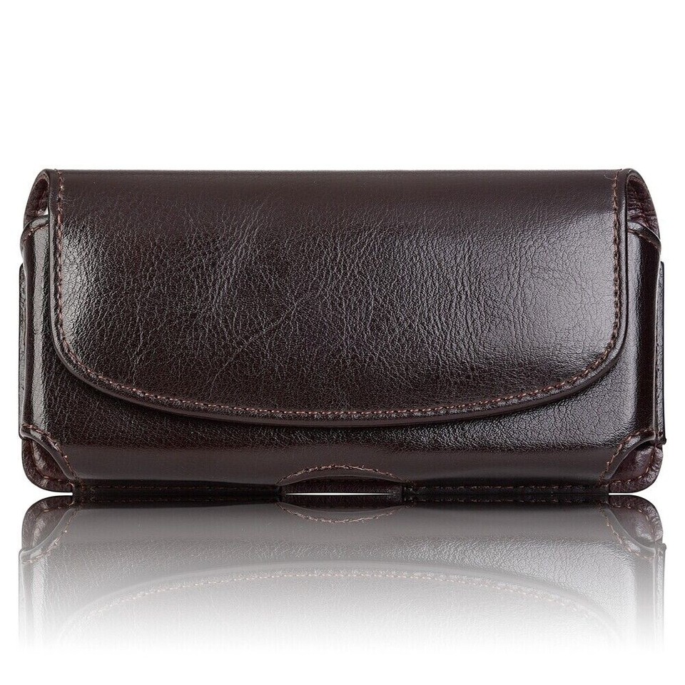 Universal Large Horizontal Phone Case Real Leather Pouch Holster Belt ...