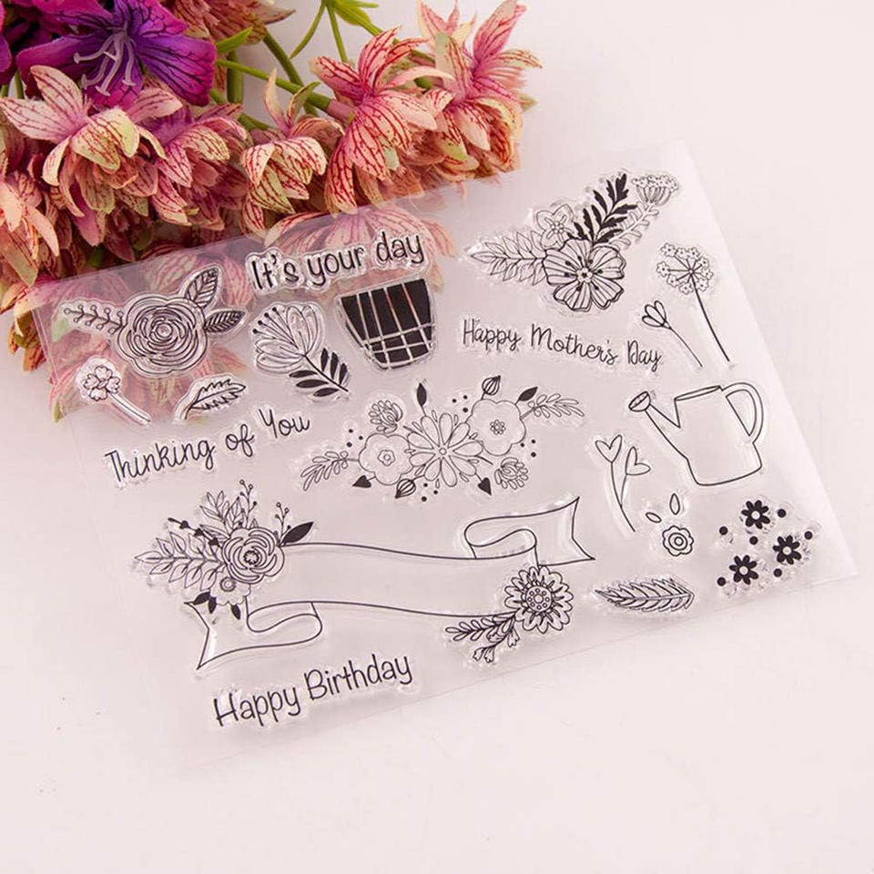 Thinking of You Muttertag Happy Birthday Wishes Floral Blumen Blätter ...