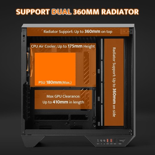 darkFlash Full-Tower ATX Gaming PC Case, Back Plug-in Motherboard ...