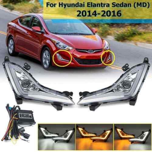 2X NEW For Hyundai Elantra 2014-16 LED Front DRL Daytime Running Light ...