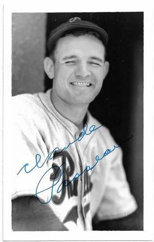 CLAUDE PASSEAU Autographed Signed 3.5 x 5.5 Baseball Photo Philadelphia ...