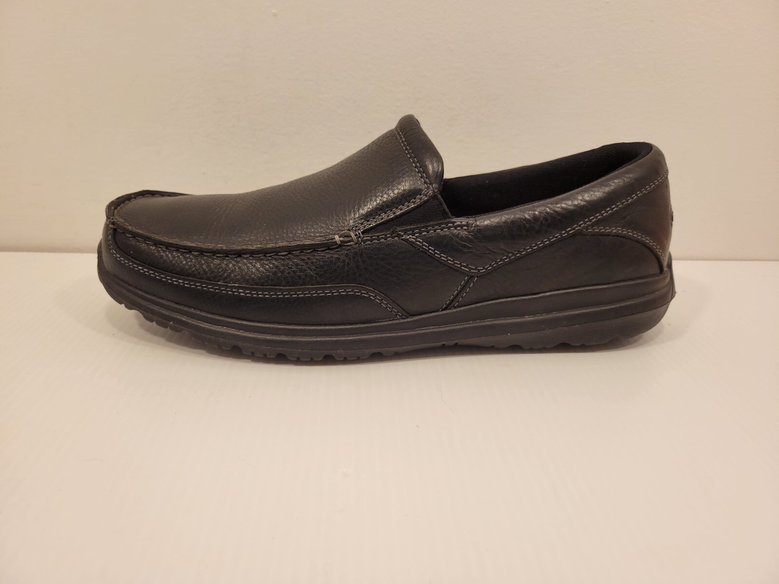 Sharp! Mens Black Leather ROCKPORT Loafers - Shoe Siz… - Gem
