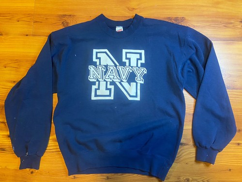 VTG 90s U.S. Navy US Logo Blue Sweatshirt Pullover Medium Soffe Sweats ...