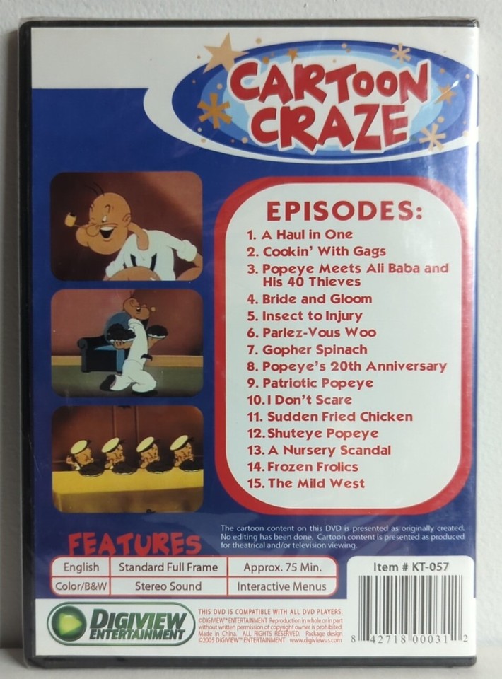 Cartoon Craze Popeye: Alibaba & His 40 Thieves DVD (2005) - Classic ...