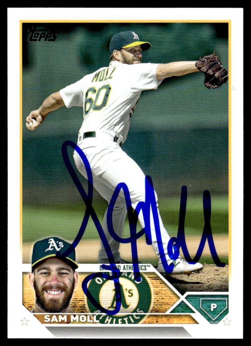 2023 Topps Baseball Card Sam Moll Oakland Athletics #8 Signed | eBay