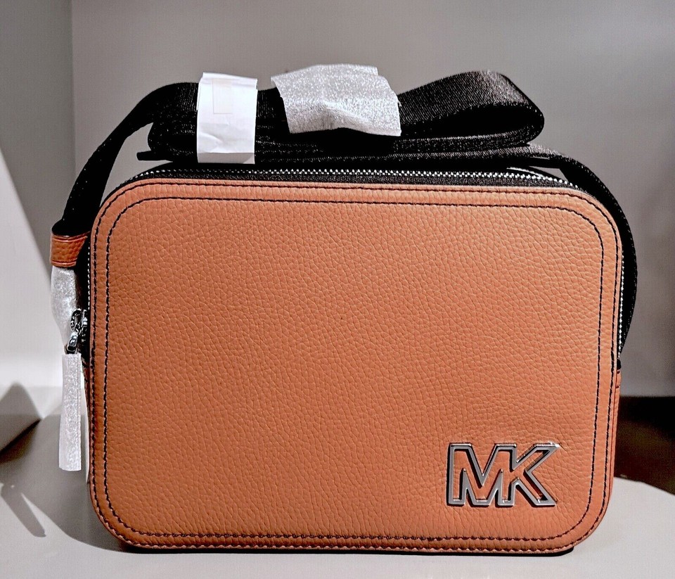 Michael Kors Cooper Luggage Pebbled Leather EW Map Crossbody Messenger ...