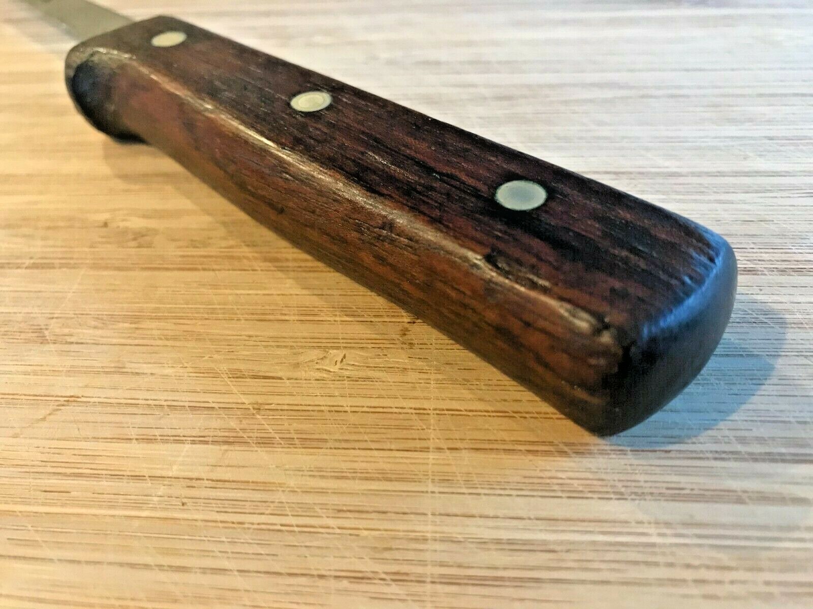 Vintage 5-3/4" Carbon Steel Blade Narrow Fillet Knife Full Tang 3 Brass ...