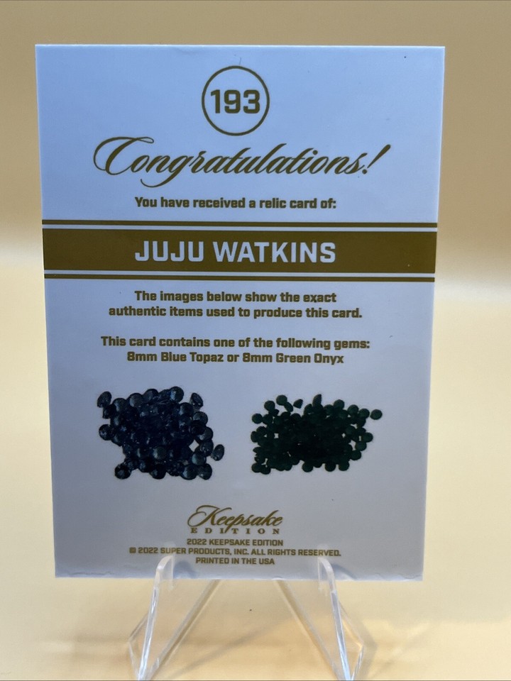 2022 Juju Watkins - Keepsake Edition 1st Ever Gem Patch #48/50 - #193 ...