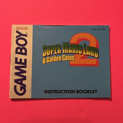 Super Mario Land 2 6 Golden Coins Nintendo Gameboy Instruction Manual ...