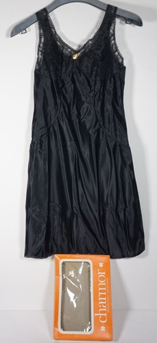 True Vintage Charmor Unterkleid Wäsche Mieder Spitze schwarz Größe 38 ...