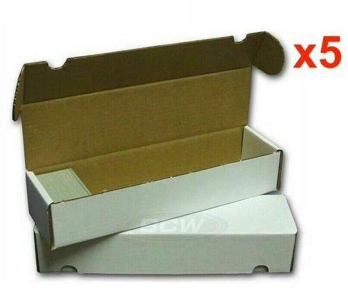 5 Boxes 800 Count Cardboard Trading Card Storage Box MTG Yugioh Pokemon ...