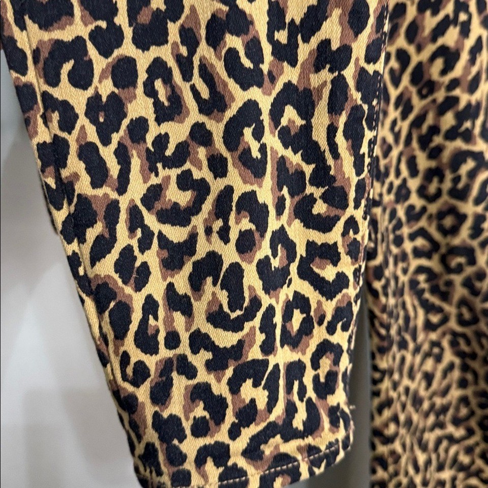 J.Crew 9" High Rise Skinny Jeans Size 28 Leopard Print Button Fly Denim ...
