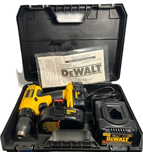 Dewalt DC759 18V Cordless Drill/Driver Kit - Black/Yellow 2 Batteries ...