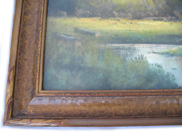 3pc Antique Original Andrew Gunderson Signed Pastel Chalk Art Painting ...