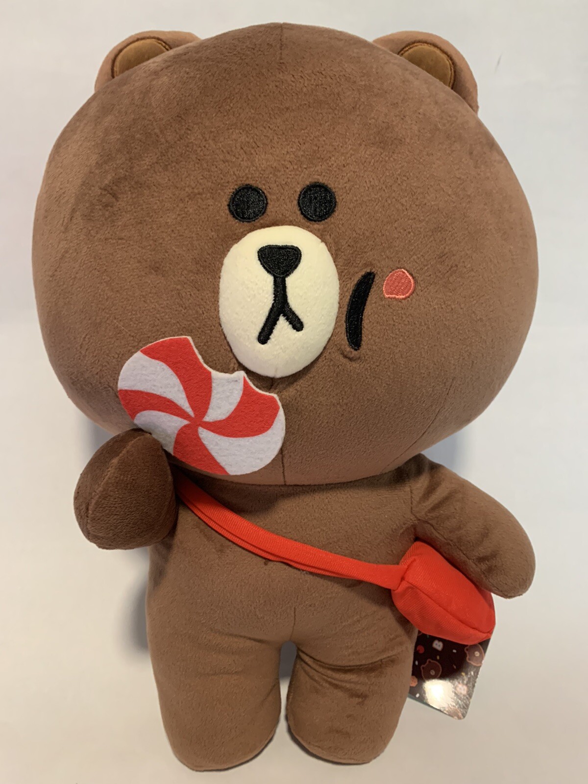 New! Line Friends Brown Bear in sweetieland XL Huge 16” Plush Round 1 ...