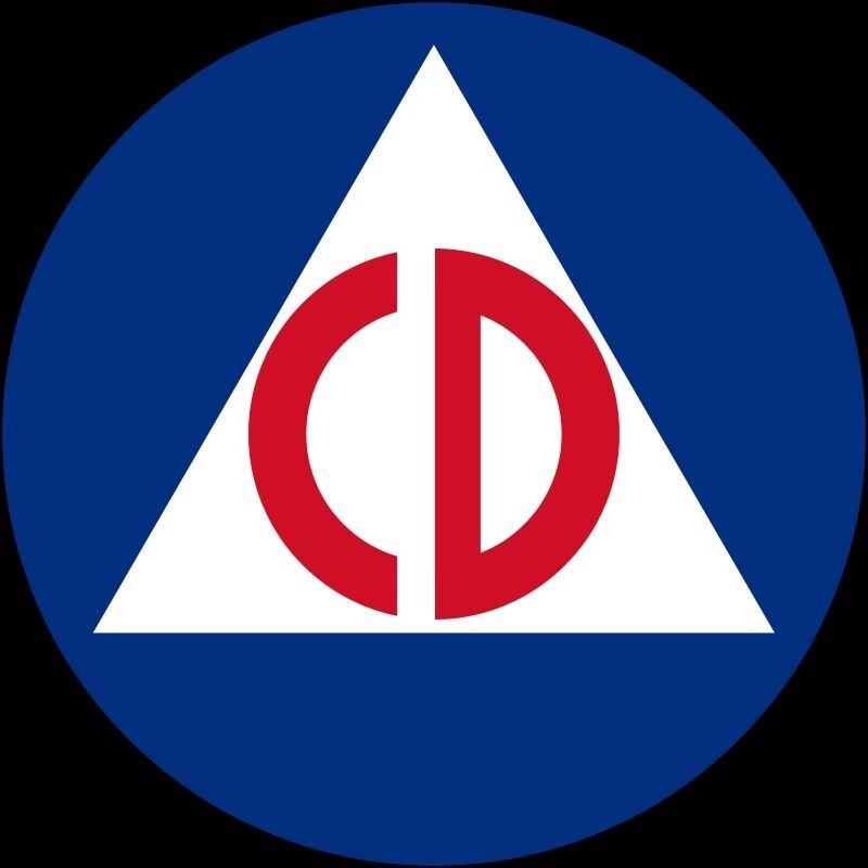 Civil Defense WW2/ Cold War Symbol NEW Sign 40" Dia. Round USA STEEL ...