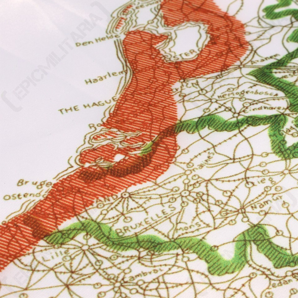 WW2 British Escape Map Handkerchief - Western Europe and major Towns ...