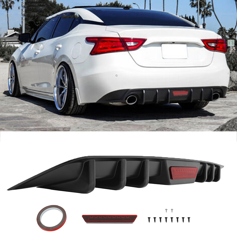 Glossy Black Car Rear Bumper Diffuser Fins Spoiler Lip For Nissan ...