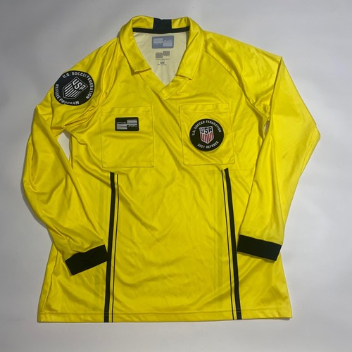 Soccer Referee Jersey Official Sports Men Medium Pro Version Yellow ...