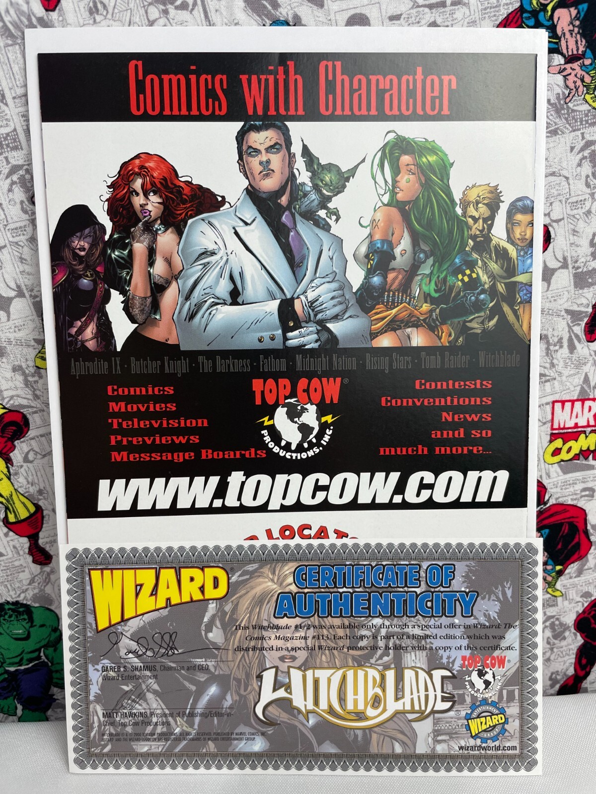 Witchblade # 1/2 - Top Cow / Wizard 2001 - Brian Ching Victor llamas NM ...