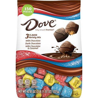 Dove Promises Variety - 150 Count- Milk, Dark and Milk Chocolate Caramel 43 oz. | eBay