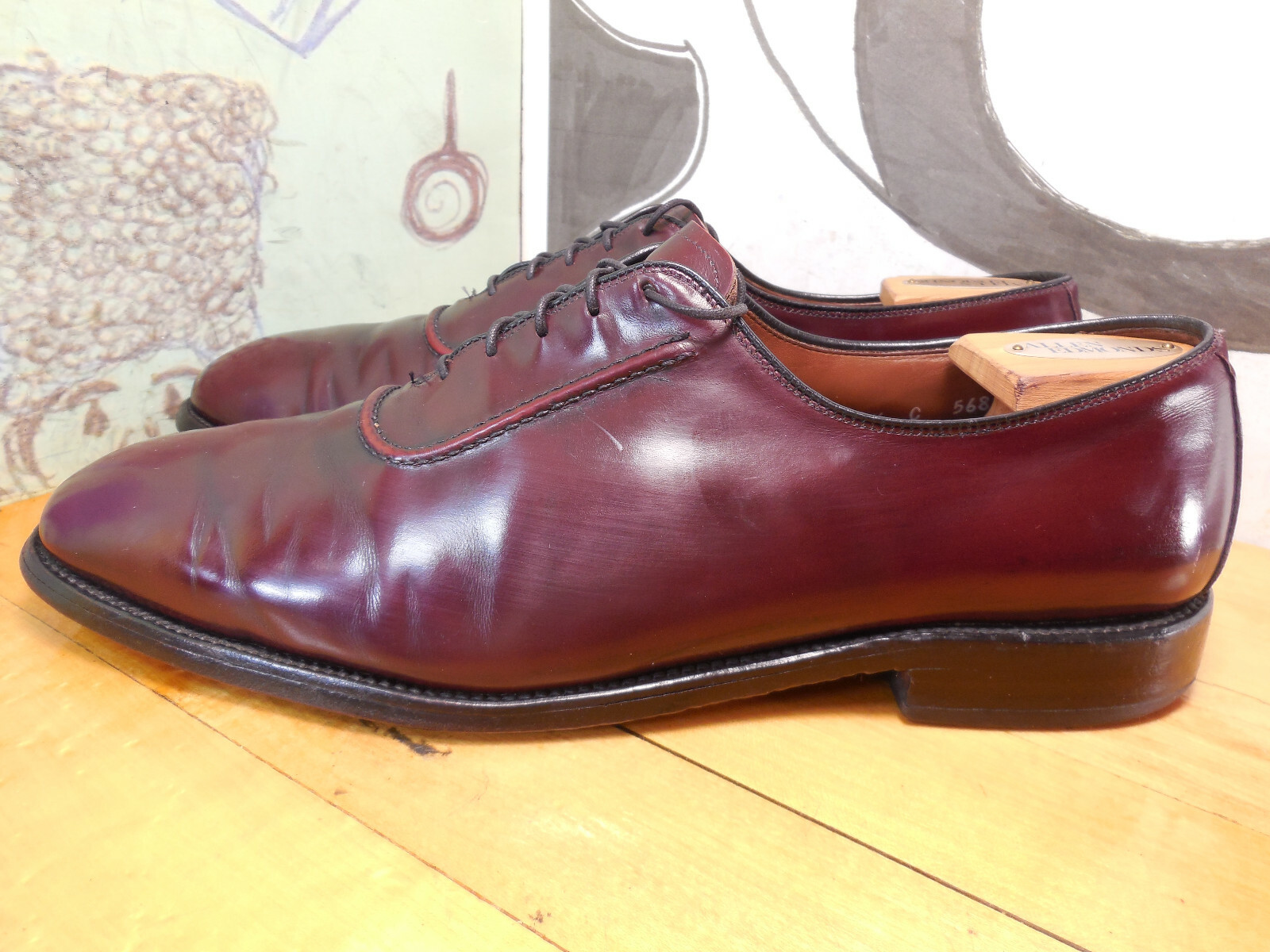 Allen Edmonds "Belgium" Burgundy Leather Oxfords Men'… - Gem