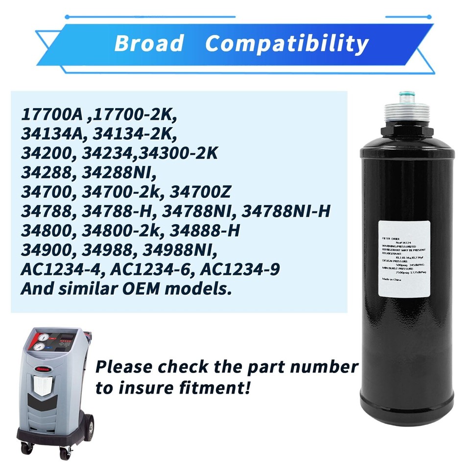34724 A/C Recycling Filter-Drier Spin-on Filter Compatible with ...