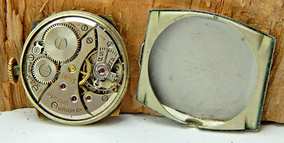 Vintage 1945 Bulova 10BC 15 jewel watch movement good balance with case ...