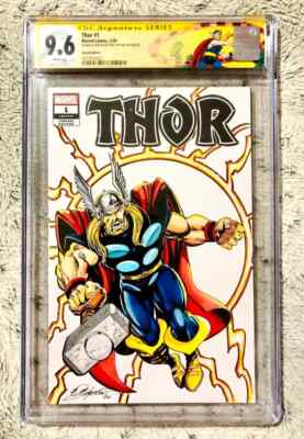 THOR #1 OA SKETCH 1/1 SIGNED BOB LAYTON 9/28/20 CGC SS 9.6 AVENGERS ...