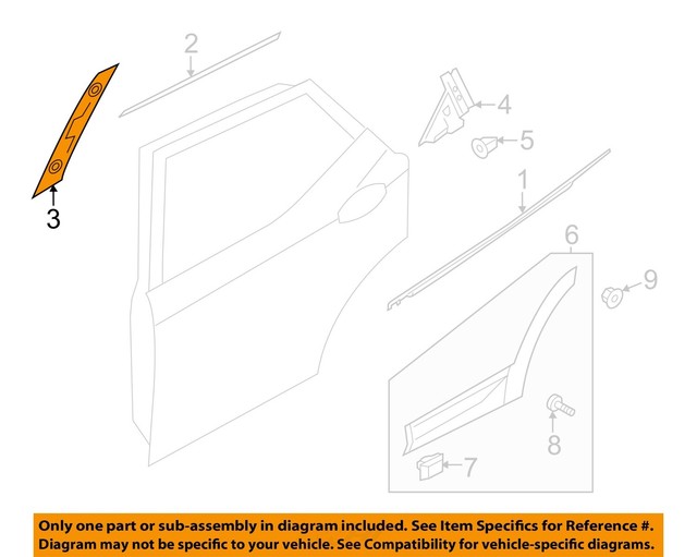 Genuine Hyundai Garnish Assy-rr Dr FR Frame LH 83250S1000 OEM for sale ...