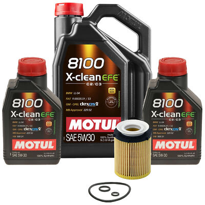 7L Motul 8100 X-CLEAN EFE 5W30 Wix Filter Motor Oil Change Kit API SN ...