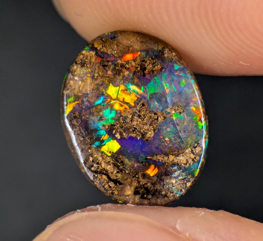 2.65ct GORGEOUS FIRE Natural AUSTRALIAN Boulder MATRIX Opal Stone+VIDEO | eBay