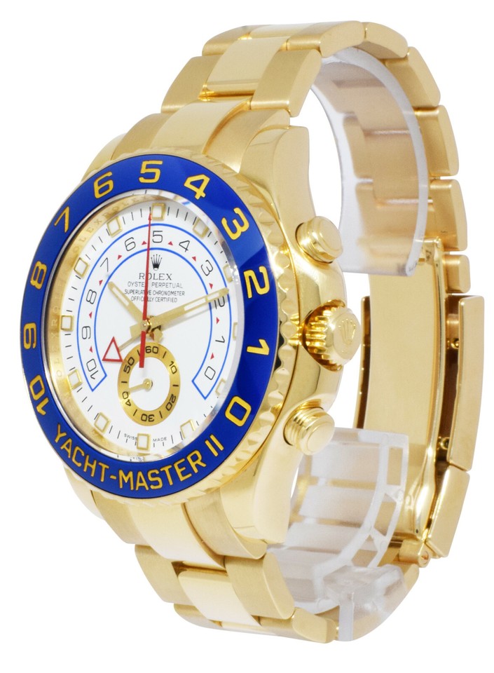 Rolex Yacht-Master II 18k YG White Dial Ceramic 44mm Watch+ Card V 09 ...