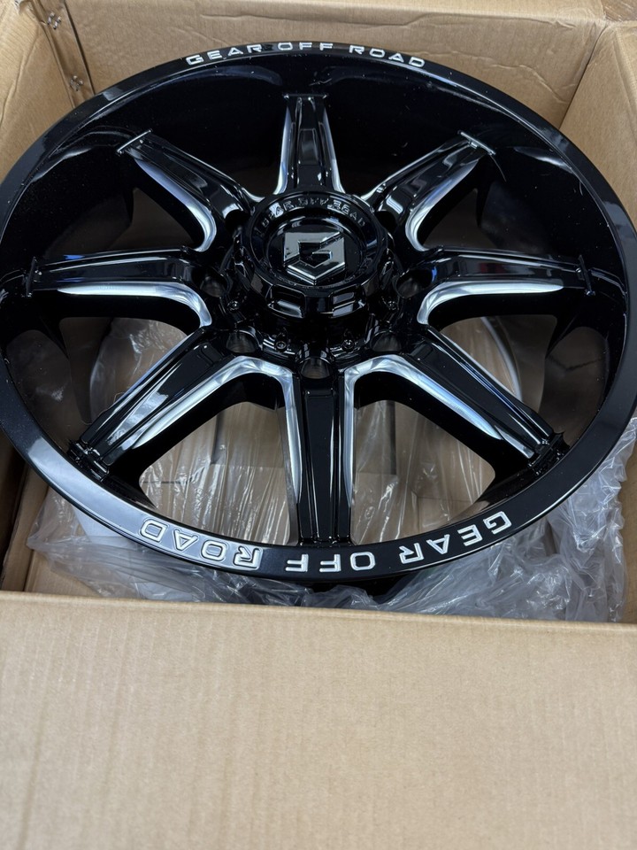 (Set of 4) Gear Off-Road 765BM Ridge 20x9 8x180 +18mm Black/Milled ...