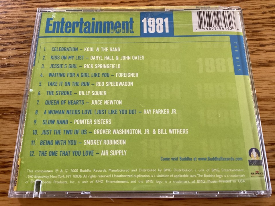 Various Artists “Entertainment Weekly - The Greatest Hits 1981” CD ...