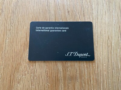 New International Warranty Card S. T. DUPONT | eBay