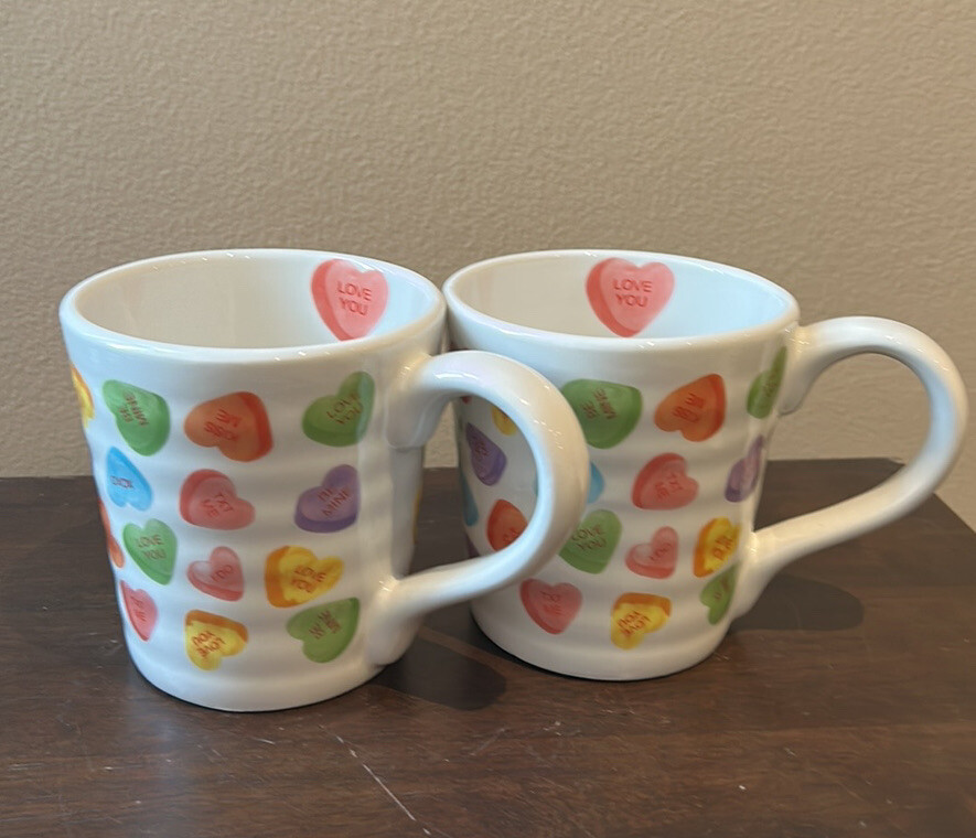 Maxcera Coffee Mugs Set Of 2 Cups New Valentines Day Hearts Love Pride ...