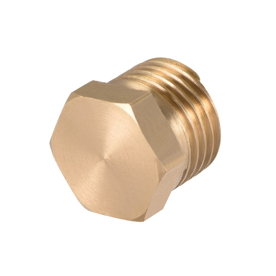Brass Pipe Fitting Cored Hex Head Plug 1/4"G Male Thread Connector ...
