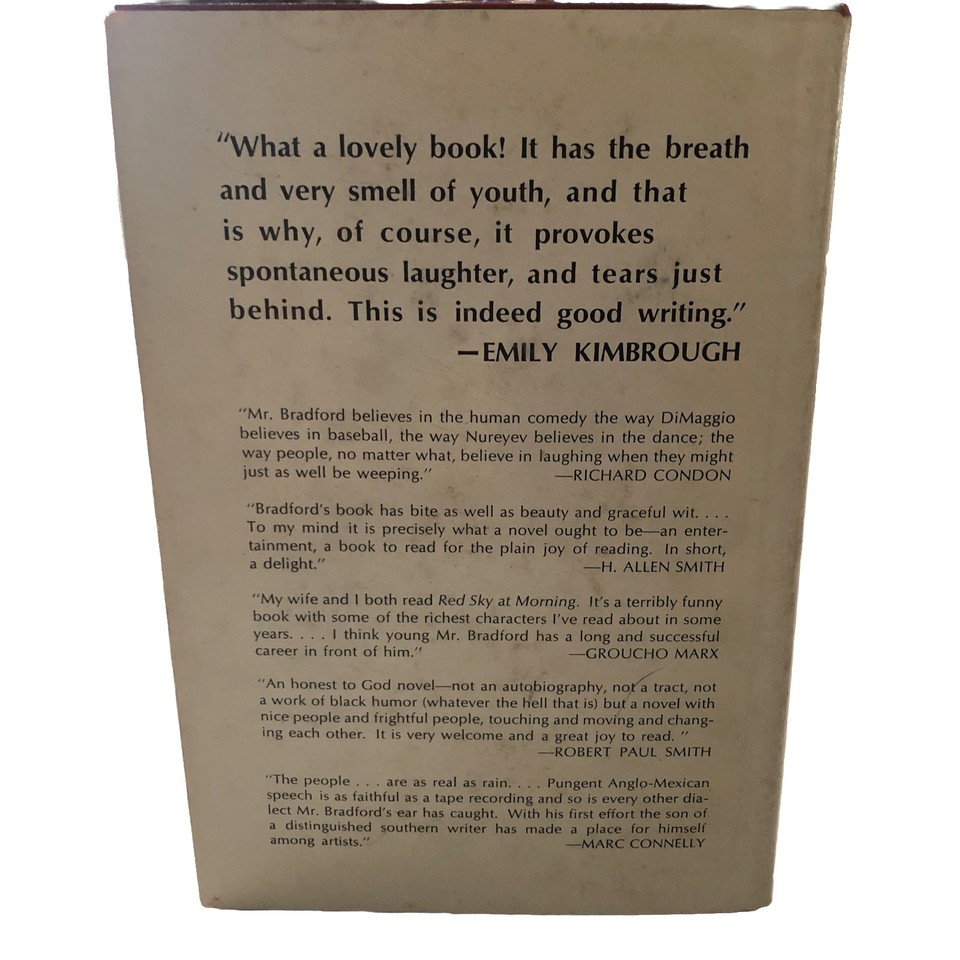 "Red Sky At Morning Richard Bradford- 1968 First Edition Hardcover ...