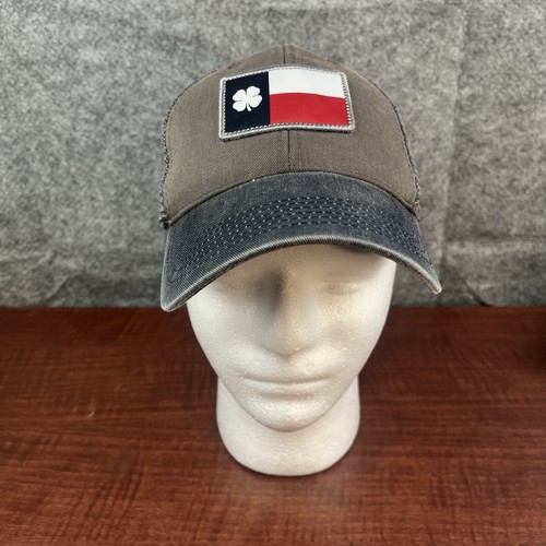 Lucky Texas Flag Clover Blue and Red Cap Adjustable Grey Mesh-Navy ...