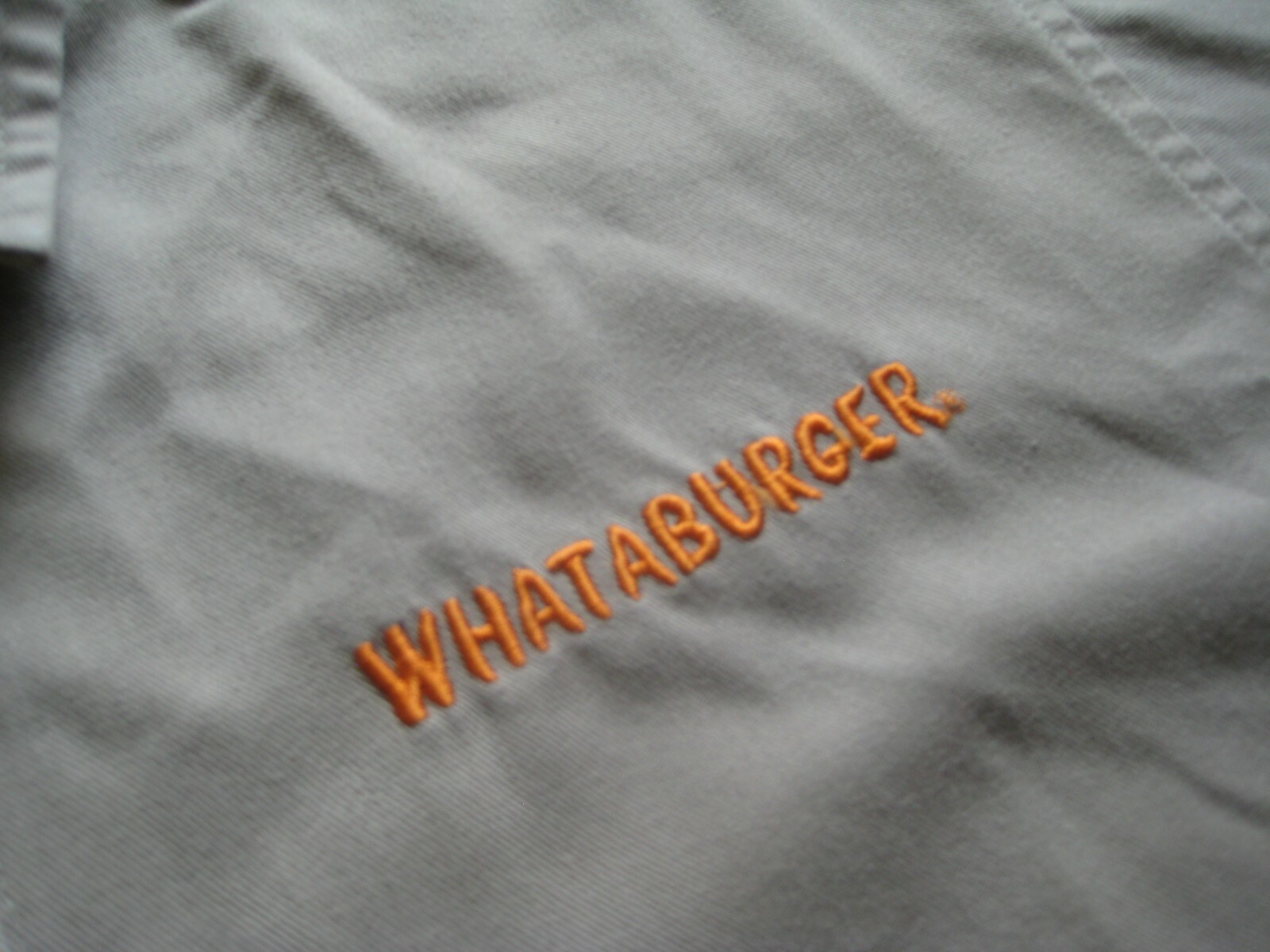 WHATABURGER Fast Food Employee Work Uniform Khaki Shirt Costume USED ...