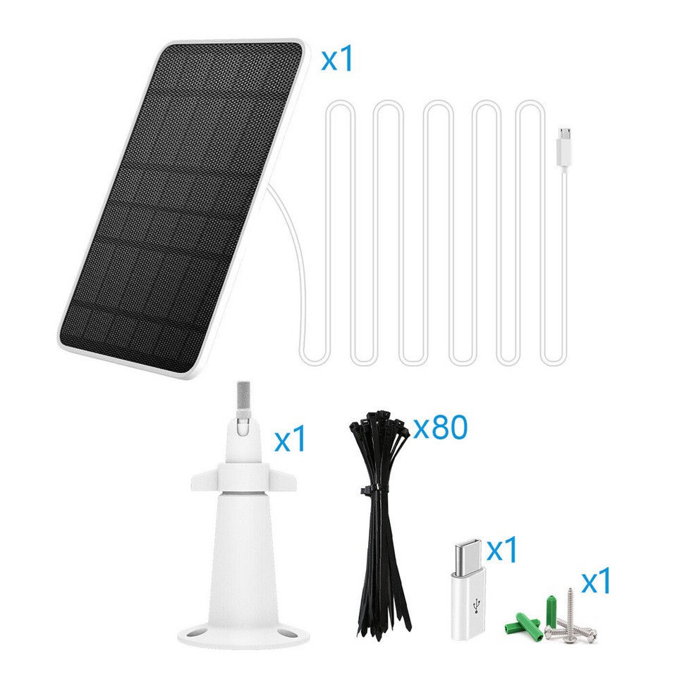 Waterproof Solar Panel Kit For Arlo Essential Spotlight Camera Doorbell ...