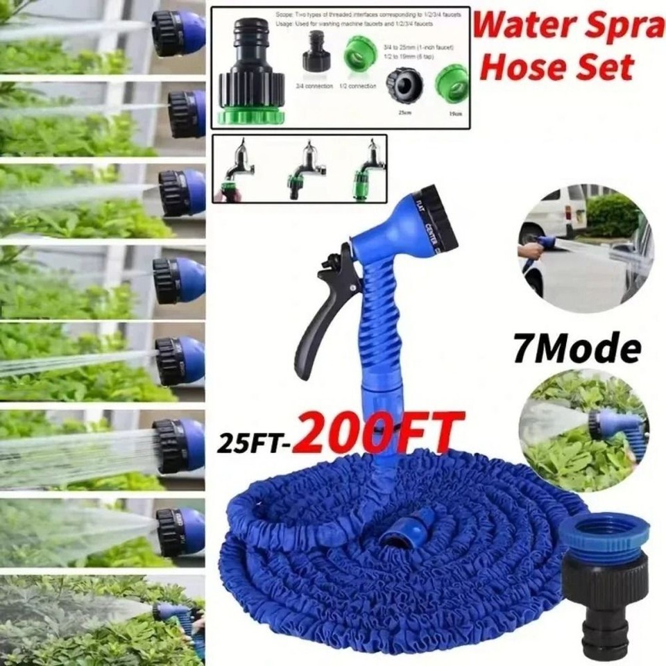 25/50/75/100/125/200FT Garden Hose Expandable Magic Water Pipes Home ...