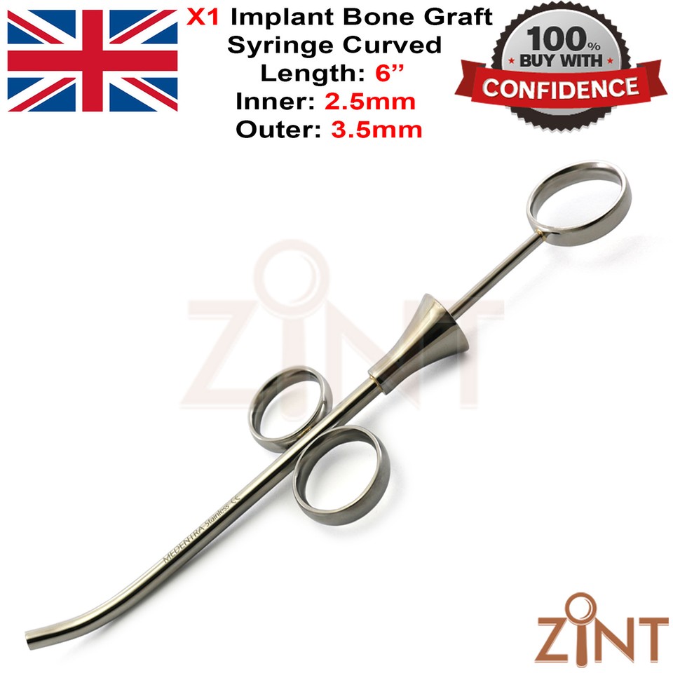 Implant Dental Bone Graft Syringe Curved Dentist Grafting Surgery ...