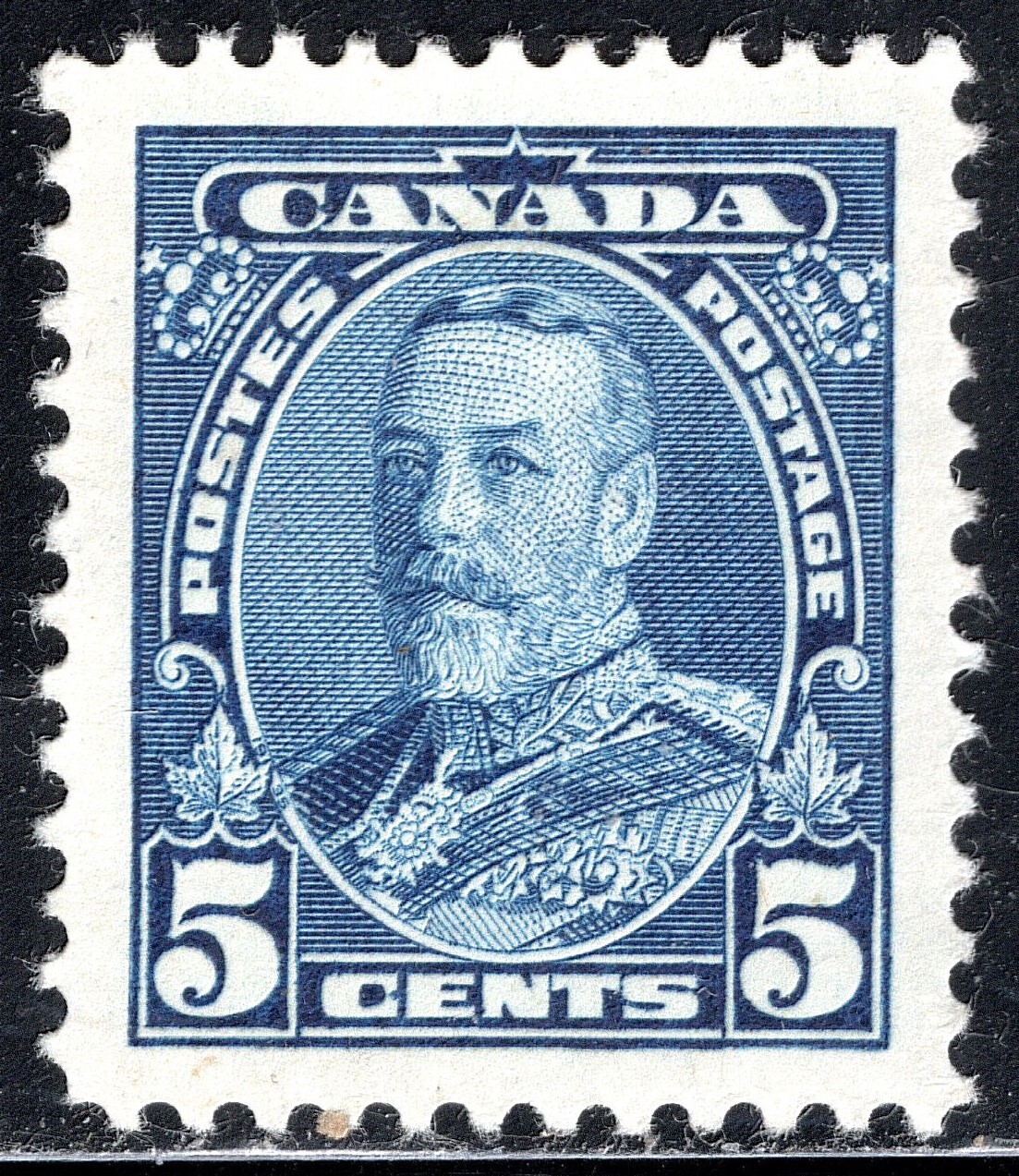 Canada Stamp Scott #221, 5c, King George V, Blue, OG, MLH, XF/Superb ...