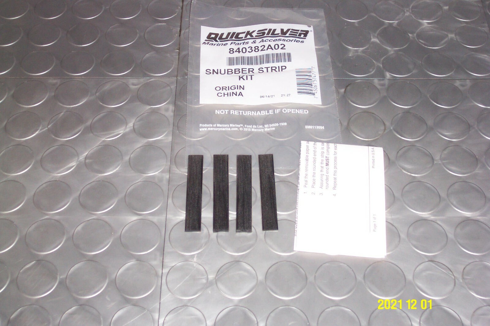 Mercury Mercruiser Quicksilver OEM Part # 840382A02 SNUBBER STRIP KIT ...