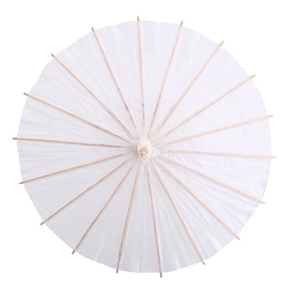 60cm White Color Paper Decorative Umbrella Parasol School Decor Photo ...