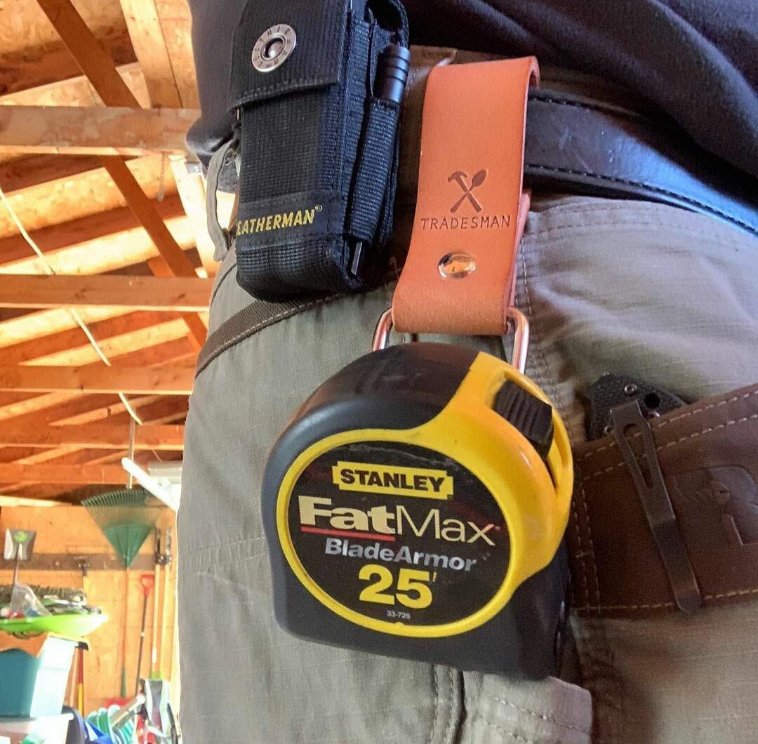 Tape Measure Holder Leather Belt Clip Drill Impact Tool Holster Heavy ...