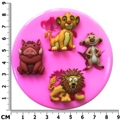 Lion King Simba, Timon, Pumbaa and Mufasa Silicone Mould - Fairie ...